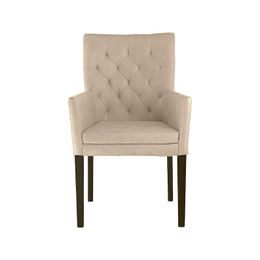 Home Affaire Armlehnstuhl &raquo;Colorado&laquo; () 1 Stk.Gestell aus Massivholz beige Polyester B/H/T: 60cm x 94,5cm x 60cm, 1 Stk., Microfaser Lederoptik