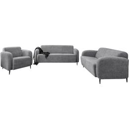 Home Affaire Polstergarnitur &raquo;Marone bequem, zeitlos & elegant&laquo; Set, 3-Sitzer, 2-Sitzer, Sessel, 3 Stk. tlg. auch einzeln erh&auml;ltlich grau 100% 