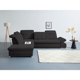 COTTA Ecksofa &raquo;Holiday L-Form mit Sitztiefen-, Armteil- und Kopfteilverstellung&laquo; wahlweise mit Schlaffunktion & Bettkasten braun 100% Polyester B/H/T: