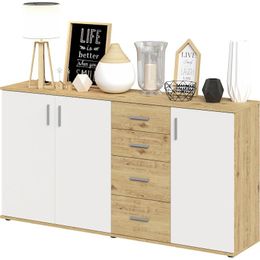 FMD Kommode &raquo;Albi&laquo; braun Holzwerkstoff B/H/T: 160cm x 83cm x 35cm, 4 Stk., 3 Stk.