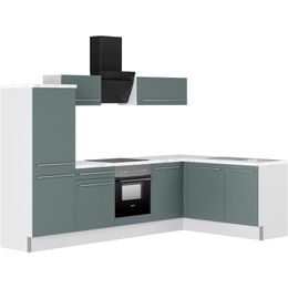KOCHSTATION K&uuml;che &raquo;KS-Bern2&laquo; Stellma&szlig;e 295 x 175 cm, wahlweise mit E-Ger&auml;ten gr&uuml;n B/H/T: 192cm x 60cm, ohne E-Ger&auml;te