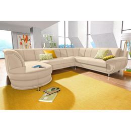 Trendmanufaktur Wohnlandschaft &raquo;Rondo, wahlweine mit Federkern, Breite 320cm, U-Form&laquo; inkl.Federkern, ohne Bettfunktion beige Softlux -Kunstleder;