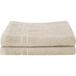 Dyckhoff Handt&uuml;cher &raquo;Kristall&laquo; mit Bord&uuml;ren beige Frottier, Obermaterial: 100% Baumwolle B/L: 50cmx100cm, 2 Stk., Frottier
