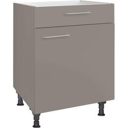 Nobilia Kochfeldumbauschrank &raquo;"Laser", mit Schukasten und T&uuml;r, Ausrichtung w&auml;hlbar&laquo; vormontiert, Breite 60 cm beige B/H/T: 60cm x 87cm x 58,3cm, 