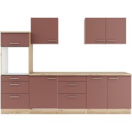 Optifit K&uuml;che &raquo;Bella&laquo; Breite 210 cm, wahlweise mit E-Ger&auml;ten rot B/H/T: 270cm x 60cm, ohne E-Ger&auml;te