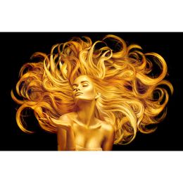 papermoon Fototapete &raquo;GOLDENE FRAU PORTRAIT&laquo; bunt Vlies B/L: 2,5m x 1,86m, Bahnen: 5 Stk.