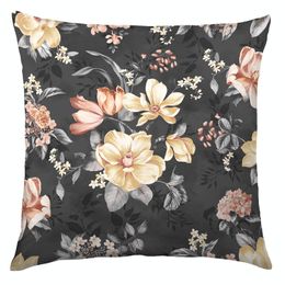 Kaeppel Bettw&auml;sche &raquo;Magnolia&laquo; 2 Stk. schwarz Feinbiber, Obermaterial: 100% Baumwolle B/L: 135cm x 200cm, Feinbiber, B/L: 80cm x 80cm, 2 Stk.