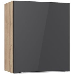 Optifit H&auml;ngeschrank &raquo;Lilly2&laquo; Breite 60 cm, 1 T&uuml;r, 2 Einlegeb&ouml;den schwarz Holzwerkstoff B/H/T: 60cm x 70,4cm x 34,6cm, T&uuml;ren: 1 Stk.