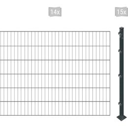 Arvotec Einstabmattenzaun &raquo;ESSENTIAL 120 zum Einbetonieren&laquo; Zaunh&ouml;he 120 cm, Zaunl&auml;nge 2 - 60 m grau Kunststoff, Stahl H/L: 120cm x 28m, Pfosten: 15 Stk.