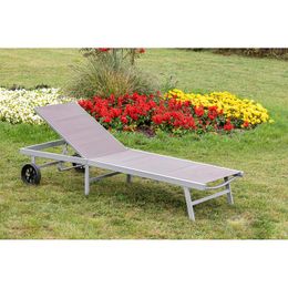 Merxx Gartenliege &raquo;Aktionsliege&laquo; 5-fach verstellbar, Aluminiumgestell mit Textilbezug grau Einheitsgr&ouml;&szlig;e