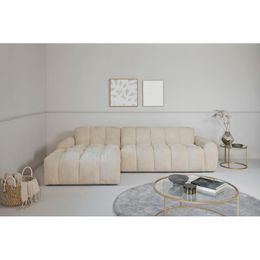 Jahnke Ecksofa &raquo;RELAX BUBBLE CORNER&laquo; Platz f&uuml;r bis zu 5 Personen,Taschenfederkernpolsterung,L-Form,B:305 cm beige B/H/T: 305cm x 76cm x 128cm, lange Ottomane