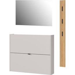 Germania Garderoben-Set &raquo;GW-Ameca&laquo; 3 Stk. tlg. beige Spanplatte B/H/T: 130cmcm x 200cmcm x 18cmcm,mit Garderobenpaneel