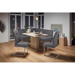 OTTO home Eckbank &raquo;Rab&laquo; in 2 Breiten (180 oder 200 cm), Bezug in verschiedenen Qualit&auml;ten grau Polyester B/H/T: 180cm x 88cm x 140cm, Strukturstoff, 