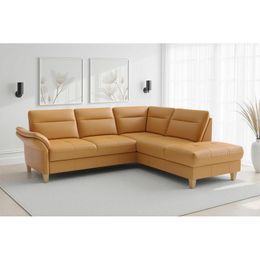 Sit & More sit&more Ecksofa &raquo;Pamela L-Form, Leder, B: 218 cm&laquo; optional Armteilverstellung, Schlaffunktion & Bettkasten grau B/H/T: 218cm x 90cm x 212cm, 