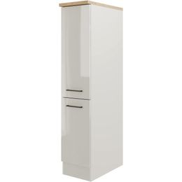 Flex-Well Apothekerschrank &raquo;Lund&laquo; (B x H x T) 30 x 161 x 57 in Highboardh&ouml;he grau Holzwerkstoff Rauchgrau, B/H/T: 30cm x 160,6cm x 57,1cm