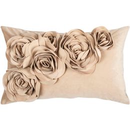 Pad Dekokissen &raquo;Floral&laquo; 3D beige Polyester B/L: 30cm x 50cm, 1 Stk.