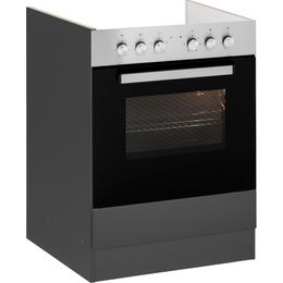 KOCHSTATION Herdumbauschrank &raquo;KS-Kehl&laquo; ohne Arbeitsplatte grau MDF grafit, B/H/T: 60cm x 82cm x 60cm