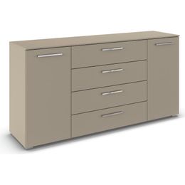 Rauch Kombikommode &raquo;Sideboard Schubkommode Kommode MONTCLAR Front Dekor/Hochglanz/Glas&laquo; Breite 160 / H&ouml;he 81 cm, 2 Einlegeb&ouml;den, inkl. Soft-Close-