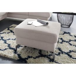 Sit & More sit&more Hocker &raquo;Percy&laquo; Fu&szlig;h&ouml;he 12 cm, wahlweise mit unterschiedlichen Fu&szlig;farben beige B/H/T: 72cm x 43cm x 72cm, Luxus-Microfaser Paris,mit 