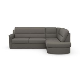 Sit & More sit&more Ecksofa &raquo;Panini L-Form&laquo; wahlweise mit Schlaffunktion und Bettkasten braun B/H/T: 243cm x 87cm x 175cm, Luxus-Microfaser Euphoria, Ottomane 