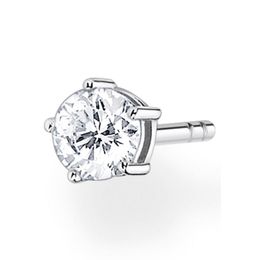 Thomas Sabo Damen Thomas Sabo Single-Ohrstecker &raquo;wei&szlig;er Stein gold, wei&szlig;er Stein silber&laquo; mit Zirkonia (synth.) bunt 4mm, Silber 925 (recycelt)