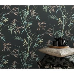 Erismann Vliestapete &raquo;Vliestapete Bamboorelle&laquo; gepr&auml;gt Phthalate frei schwarz Vlies B/L: 0,53m x 10,05m, Rollen: 1