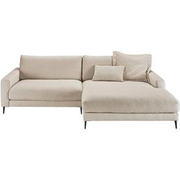 Home Affaire Ecksofa &raquo;Downtown, B/T/H: 272/190/84 cm L-Form&laquo; weicher Sitzkomfort auch in Cord und Boucl&eacute;, incl. Zierkissen beige 96% Polyester, 4% 