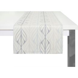 Adam Tischl&auml;ufer &raquo;Wave&laquo; aus Bio-Baumwolle,Made in Germany beige Bio-Baumwolle, Leinen B/L: 50cm x 150cm, rechteckig