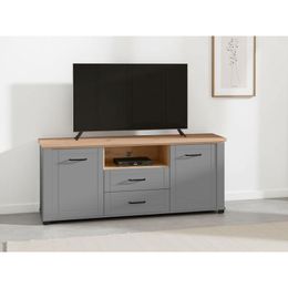 Home Affaire Lowboard &raquo;Valencia TV-Lowboard, B/T/H: 161/41/66,5 cm&laquo; Mit 2 T&uuml;ren, 1 Schubkasten und 1 offenem Fach grau Holzwerkstoff, MDF B/H/T: 161cm