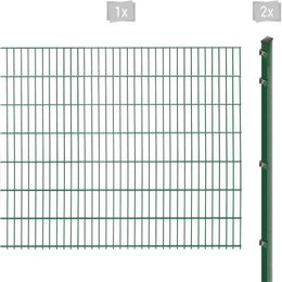 Arvotec Doppelstabmattenzaun &raquo;EXCLUSIVE 143 zum Einbetonieren&laquo; Zaunh&ouml;he 143 cm, Zaunl&auml;nge 2 - 60 m gr&uuml;n Kunststoff, Stahl H/L: 143cm x 2m, Pfosten: 2 Stk.