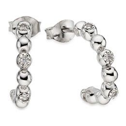 Bruno Banani Damen Paar Creolen &raquo;Schmuck Geschenk Silbersteckcreolen&laquo; mit Zirkonia (synth.) silber 15,4mm, Silber 925 (Sterlingsilber)
