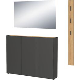 Germania Garderoben-Set &raquo;GW-Libbiano&laquo; 3 Stk. tlg. grau Holzwerkstoff B/H/T: 138cmcm x 105cmcm x 25cmcm, Mehrzweckschrank 105cm hochmit 