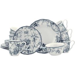 Creatable Kombiservice &raquo;Adelaide, Service 16-tlg.&laquo; Nostalgischer Vintage Dekor, Elegante Form blau Porzellan 16