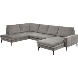 Die PlanBar Wohnlandschaft &raquo;ZE-EM20028 U-Form, Breite 332 cm&laquo; wahlweise mit Kopfst&uuml;tzen und Sitztiefenverstellung grau 100% Polyester B/H/T: 332cm x 