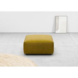 Home Affaire Hocker &raquo;Glimminge auch in Breitcord, Feincord und Easy care-Bezug&laquo; passend zur Serie "Glimminge" gr&uuml;n 95% Polyester, 5% Nylon B/H/T: 80cm