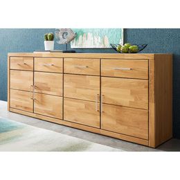 OTTO home Sideboard &raquo;Trondheim,200 cm breit,42 cm tief, Fronten Holzmassiv, Metallgriffe&laquo; Korpus aus Holzwerkstoff,4 T&uuml;ren, 4 Schubladen, insgesamt 8 