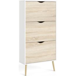 Home Affaire Schuhschrank &raquo;Oslo Schuhaufbewahrung, Schuhkommode, Schuhregal, Garderobenschrank&laquo; mit 3 Klappen, Breite 70 cm, H&ouml;he 139 cm wei&szlig; 