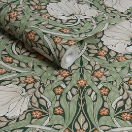 WILLIAM MORRIS AT HOME Vliestapete &raquo;Pimpernel&laquo; Retro texturiert Design Tapeten gr&uuml;n Vlies B/L: 0,52m x 10m, Rollen: 1