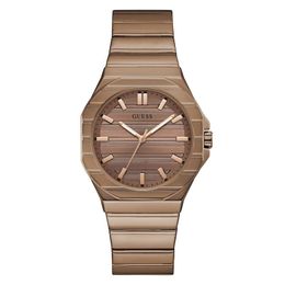 Guess Herren Quarzuhr &raquo;JAQ&laquo; Armbanduhr, Herrenuhr, Edelstahlarmband, analog braun Einheitsgr&ouml;&szlig;e