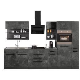 KOCHSTATION K&uuml;chenzeile &raquo;KS-Tulsa&laquo; mit E-Ger&auml;ten, Breite 320 cm, schwarze Metallgriffe, MDF Fronten bunt B/H/T: 320cm x 60cm