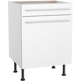 KOCHSTATION Unterschrank &raquo;KS-Bern2&laquo; Breite 60 cm, 1 T&uuml;r, 1 Schubkasten, 1 Einlegeboden wei&szlig; Holzwerkstoff B/H/T: 60cm x 87cm x 58,4cm, Schubladen: 1 