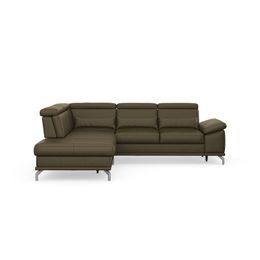 Sit & More sit&more Ecksofa &raquo;Cabrio L-Form, B: 274 cm, mit Sitztiefen-, Arm- & Kopfteilverstellung&laquo; 3 Nierenkissen, Federkern, optional Schlaffunktion und 