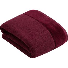 Vossen Badetuch &raquo;Pure&laquo; Baumwolle & VEGAN, mit eleganter Veloursbord&uuml;re lila Frottier, Obermaterial: 100% Baumwolle B/L: 100cmx150cm, 1 Stk., Frottier