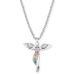 Engelsrufer Damen Kette mit Anh&auml;nger &raquo;Ein Schutzengel f&uuml;r die Ewigkeit&laquo; mit Zirkonia (synth.) silber Silber 925 (Sterlingsilber), L: 44 B: 1,25mm