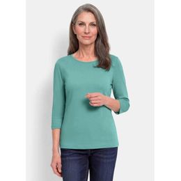 GOLDNER Basic Shirt mit U-Boot-Ausschnitt in graugr&uuml;n | Gr.: 40