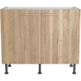 Optifit Sp&uuml;lenschrank &raquo;Klara&laquo; Breite 100 cm braun Holzwerkstoff B/H/T: 100cm x 87cm x 58,4cm, T&uuml;ren: 2 Stk.