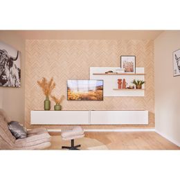 Home Affaire Wohnwand &raquo;City/Giron, moderne Anbauwand, Komplettset in vielen Farben verf&uuml;gbar&laquo; Set, 3 Stk. tlg. wei&szlig; Holzwerkstoff B/H/T: 300cmcm x 