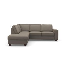 OTTO home Ecksofa &raquo;County L-Form&laquo; wahlweise Ottomane links oder rechts, mit Federkern-Polsterung braun Luxus-Microfaser (100% Polyester);Struktur fein