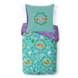 Minecraft Kinderbettw&auml;sche &raquo; Bettbezug-Set 135x200 cm + Kissenbezug 80x80 cm&laquo; 2 tlg. 100 % Baumwolle, maschinenwaschbar, wendbar Washed Cotton, Obermaterial: 
