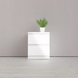 Home Affaire Nachttisch &raquo;Naia&laquo; Eleganter Nachttisch mit 2 Schubladen wei&szlig; B/H/T: 40,4cm x 49,5cm x 50cm
